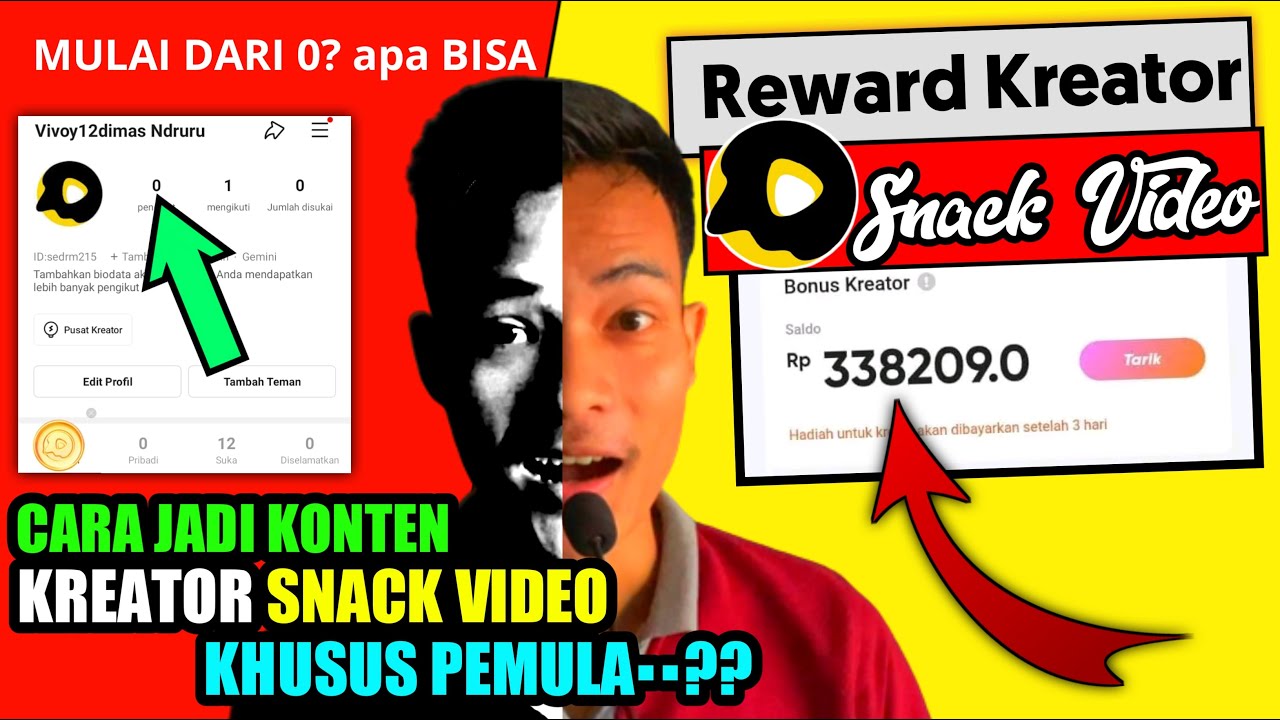 CARA MENJADI KONTEN KREATOR DI SNACK VIDEO DAPAT UANG Reward Kreator ...