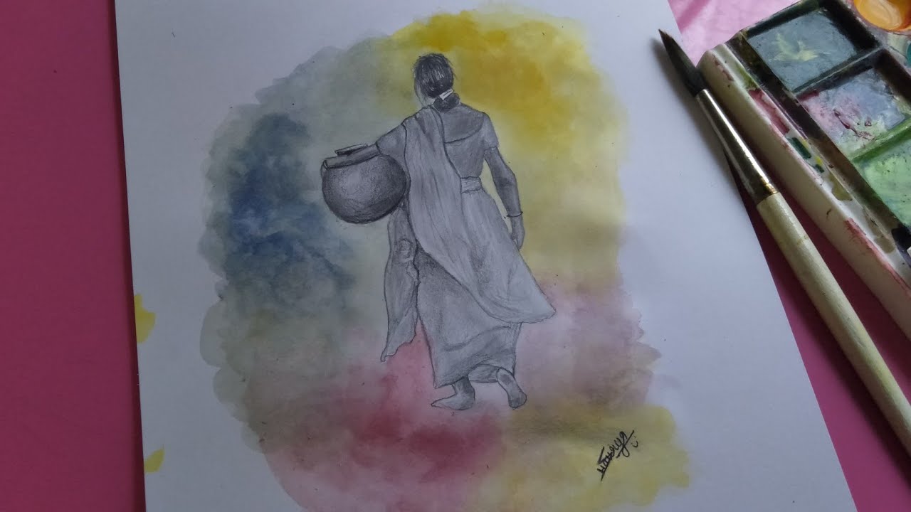 HOW TO DRAW A TRADITIONAL DRAWING (A Pandiyari)? - YouTube