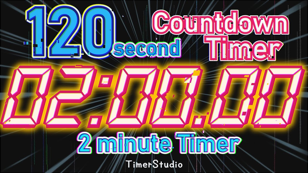 【2 minute timer★2分タイマー】120 second timer★120秒カウントダウン★ノイズ風映像とロックなBGM ...