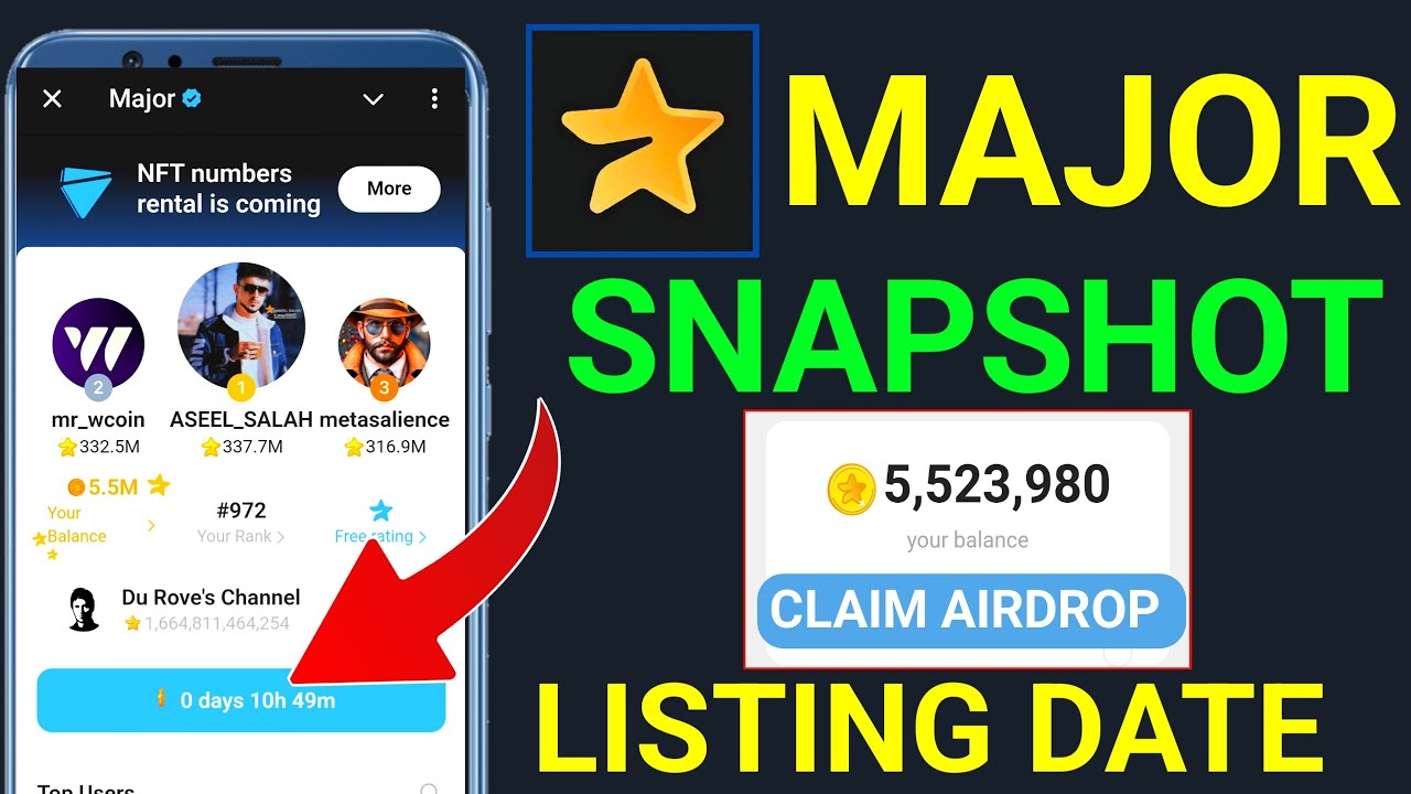 Major Airdrop Snapshot | Major Airdrop Listing TGE | Major Airdrop ...