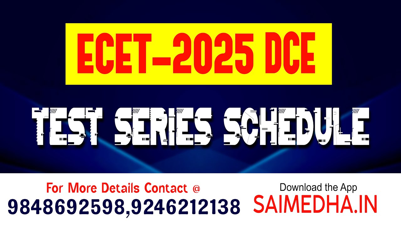 ECET-2025 DCE // Test Series Schedule // SAIMEDHA KOTI #saimedha - YouTube