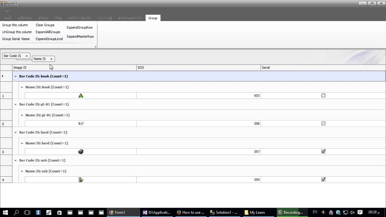 045 008 DataGrid - (Grouping) - Functions - ExpandAllGroups - YouTube