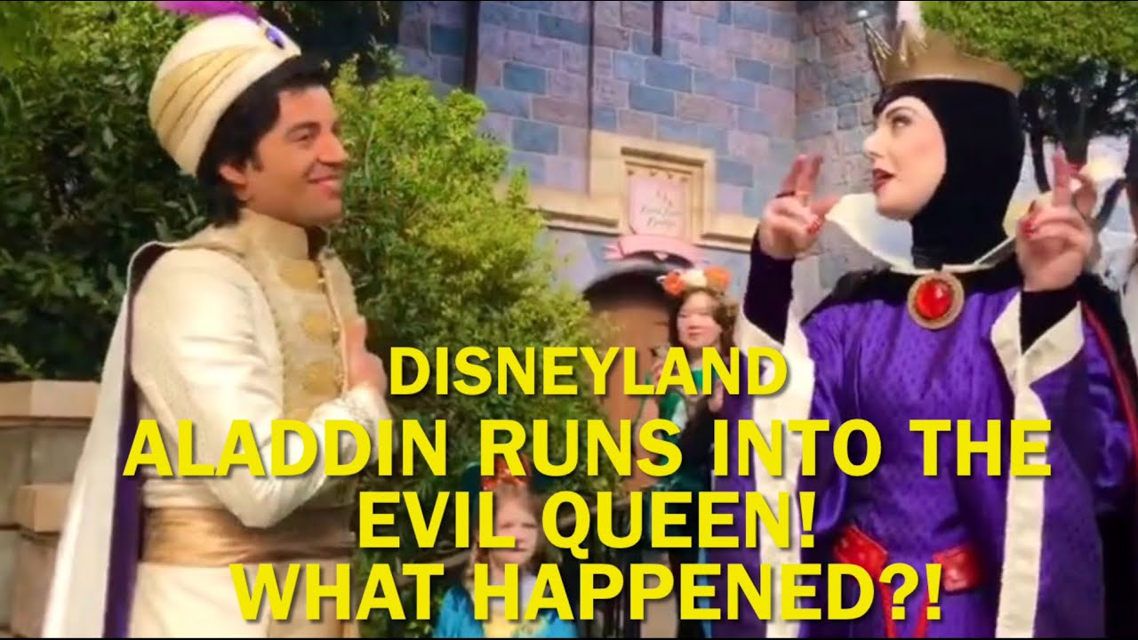 Aladdin Runs Into the Evil Queen at Disneyland?! How Did She React ...