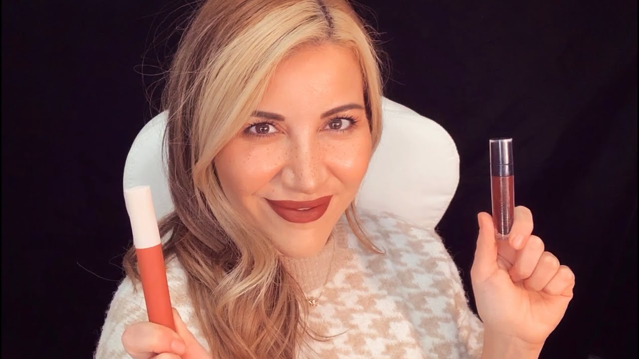 ASMR ~ Fall lipsticks ~ application + mouth sounds - YouTube