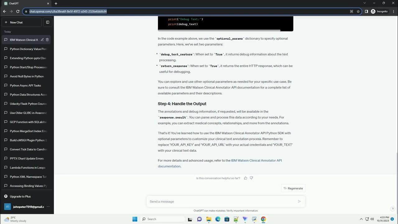 IBM Watson Clinical Annotator API Python SDK adding optional parameter throws a 400 - YouTube