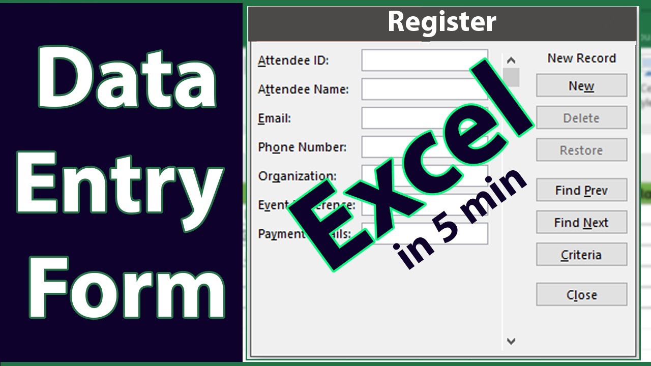 #NK| jinsi ya kuweka Data Entry Form katika Excel ndani ya dakika 5 ...