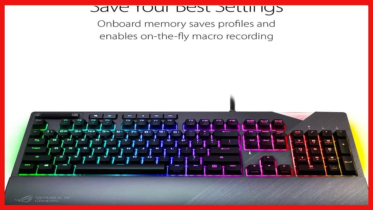 ASUS ROG Strix Flare Cherry MX Red Aura Sync RGB Mechanical Gaming ...