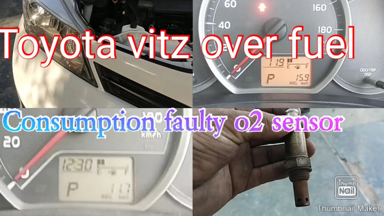 Toyota vitz over fuel consumption faulty o2 sensor - YouTube
