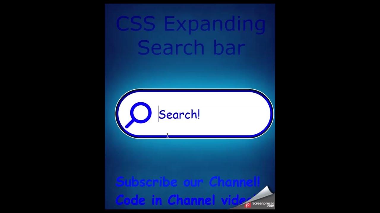 Pure Css Expanding Search Bar Cssanimation Youtube