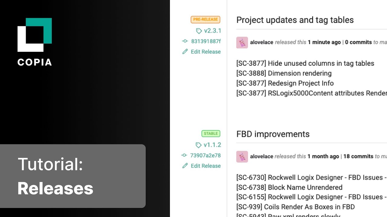 Copia Automation: Releases - YouTube