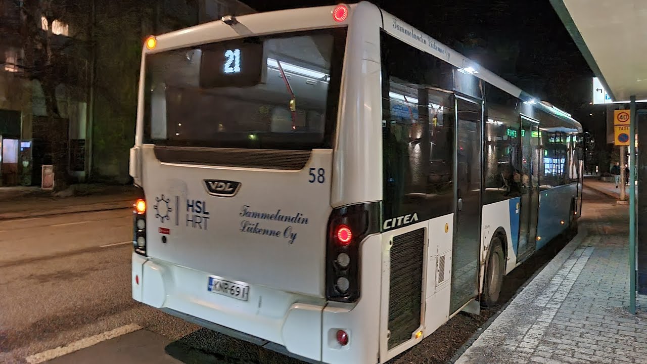 Tammelundin Liikenne 58 VDL Citea LLE-127 @ HSL bus line 21 in Helsinki ...