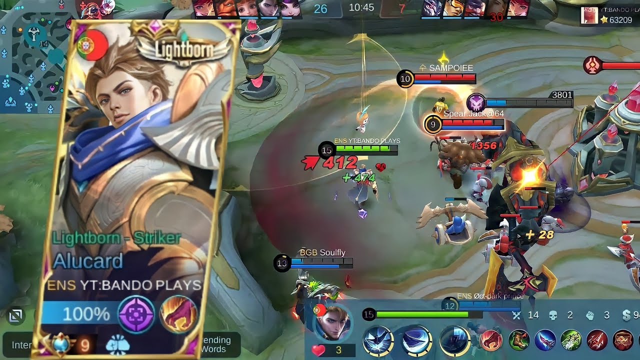 alucard lightborn skin gameplay 2022 - Mobile Legend - YouTube