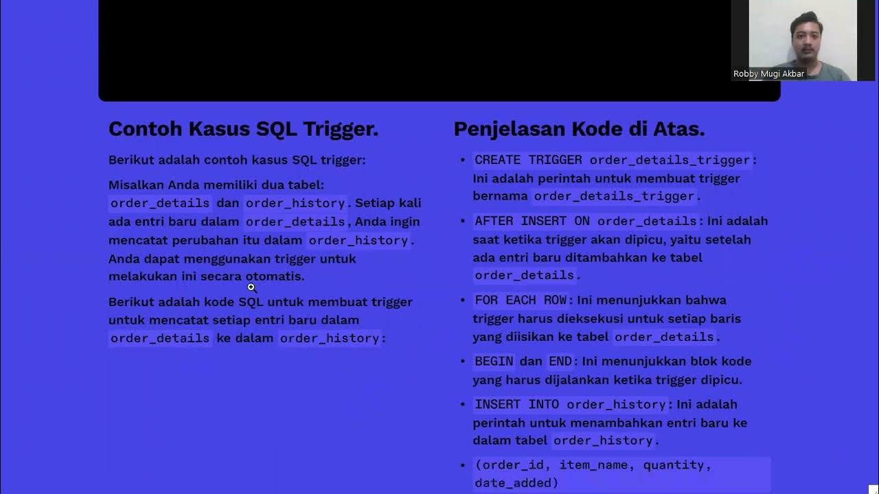 Review Materi Pemrograman SQL "Trigger" - YouTube