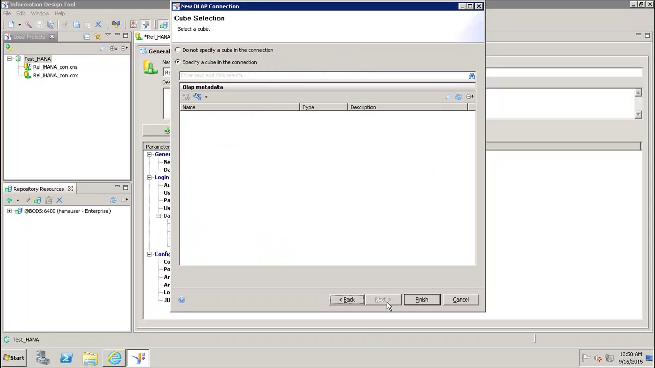 SAP HANA BI Development - Create an OLAP Connection - YouTube