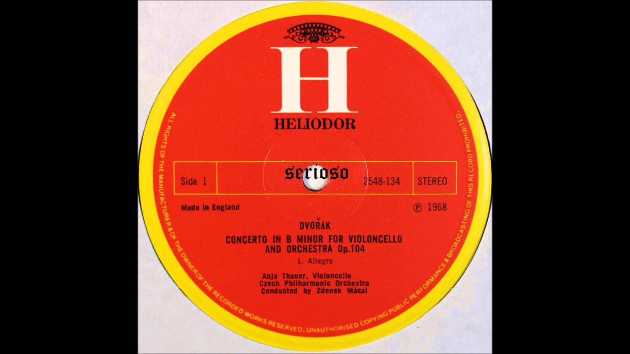 Dvorak, Cello Concerto Op 104, 1st mov, Anja Thauer - YouTube