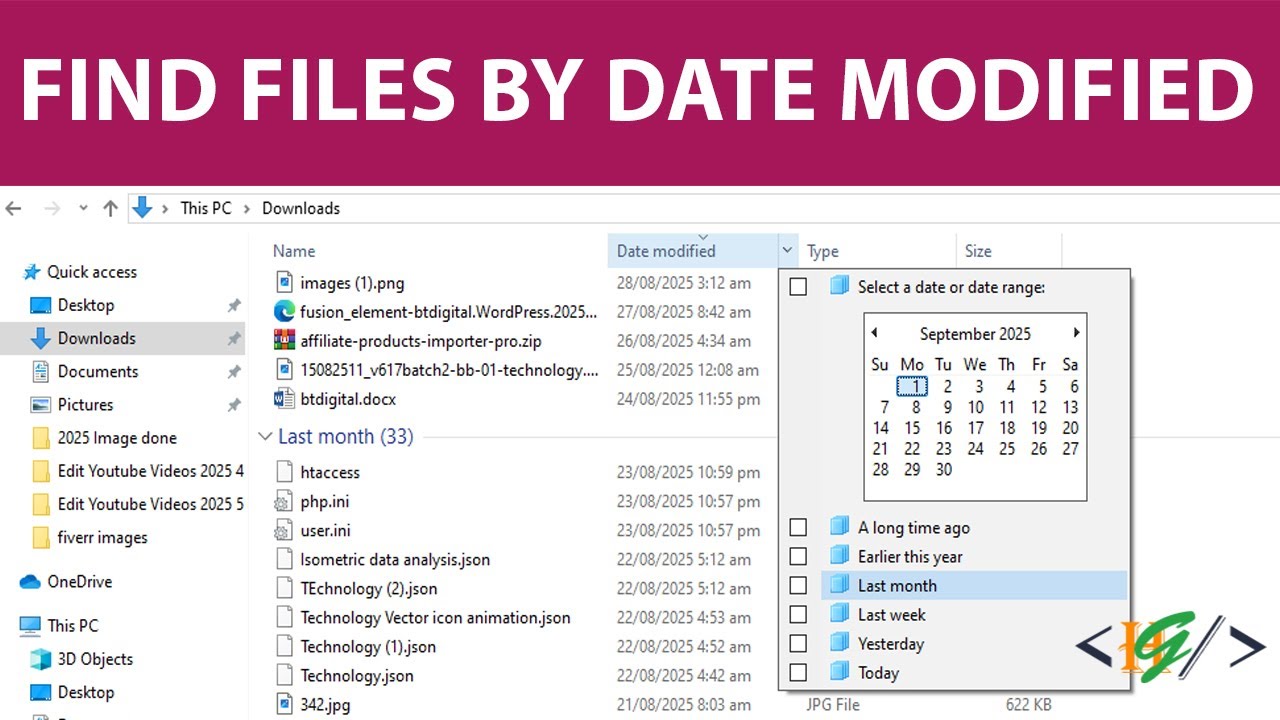 How to Find Files By Date Modified in Windows | Folders - YouTube