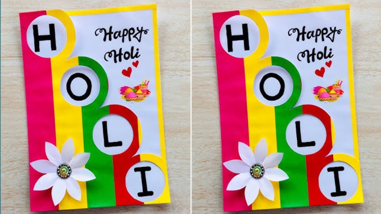 Happy Holi Card Making Ideas | How To Make Holi Greeting Card | DIY ...