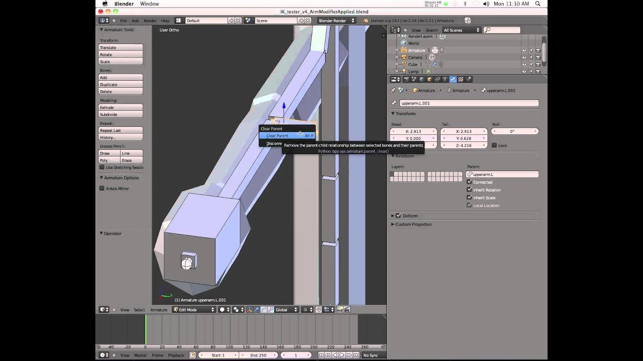 Blender - Controlling Elbows and Knees with IK - YouTube