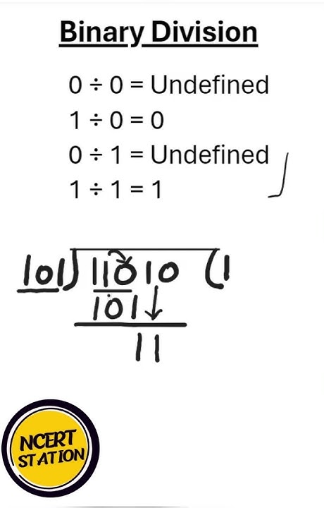 Binary Division || Binary Number System #shorts #binarydivision #maths #education #maths - YouTube