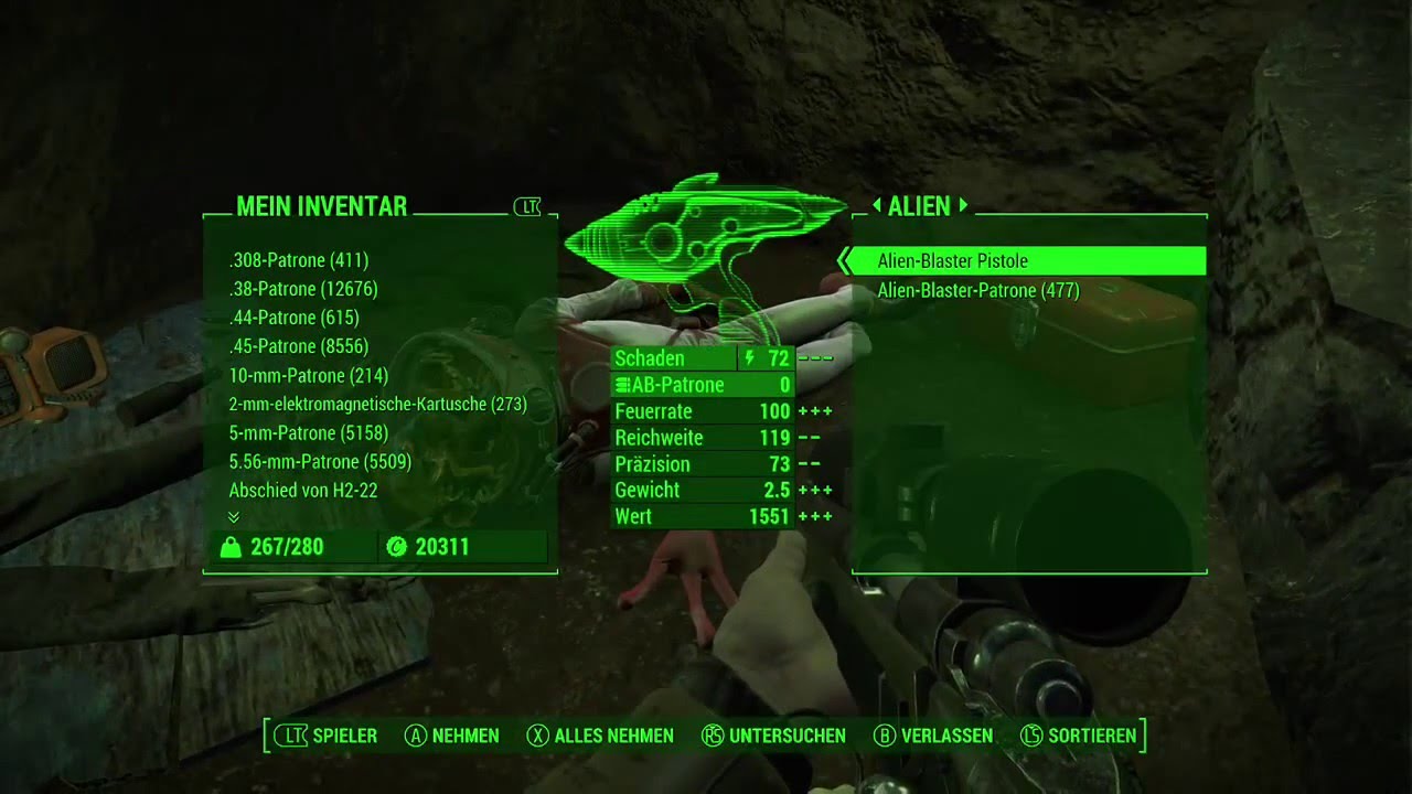 UFO crash site and Alien Blaster - Fallout 4 - YouTube