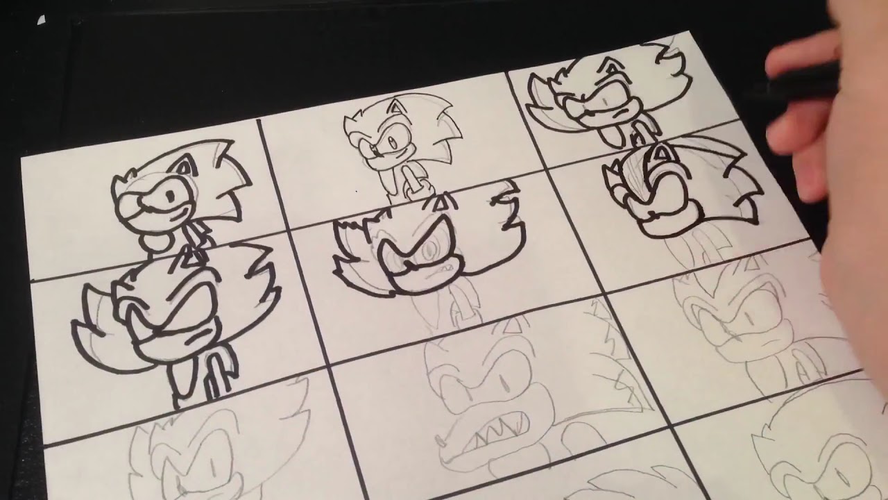 Speed drawing: Sonic evolution - YouTube