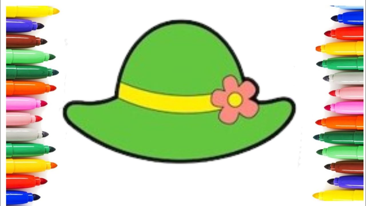 Easy and cute Hat drawing| Drawing, Painting, Colouring for kids and ...