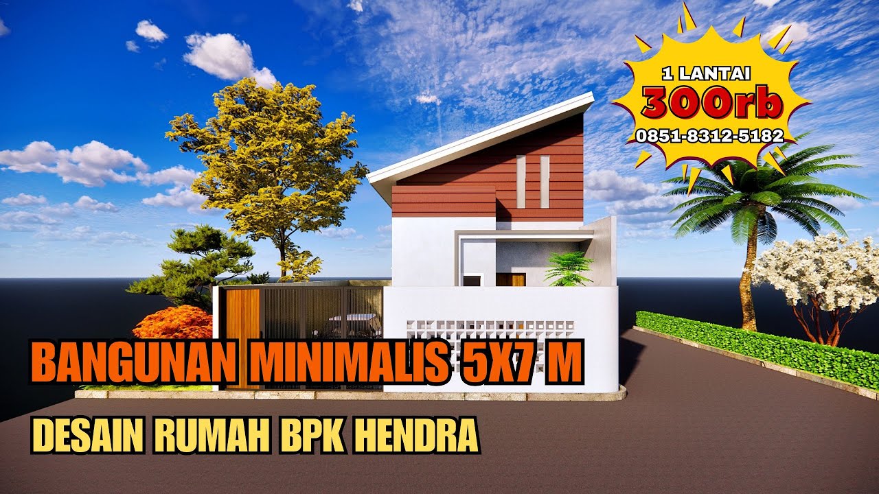 Desain Rumah UK 5X7 M 1 Lantai | Jasa Desain Rumah Bpk Hendra - YouTube