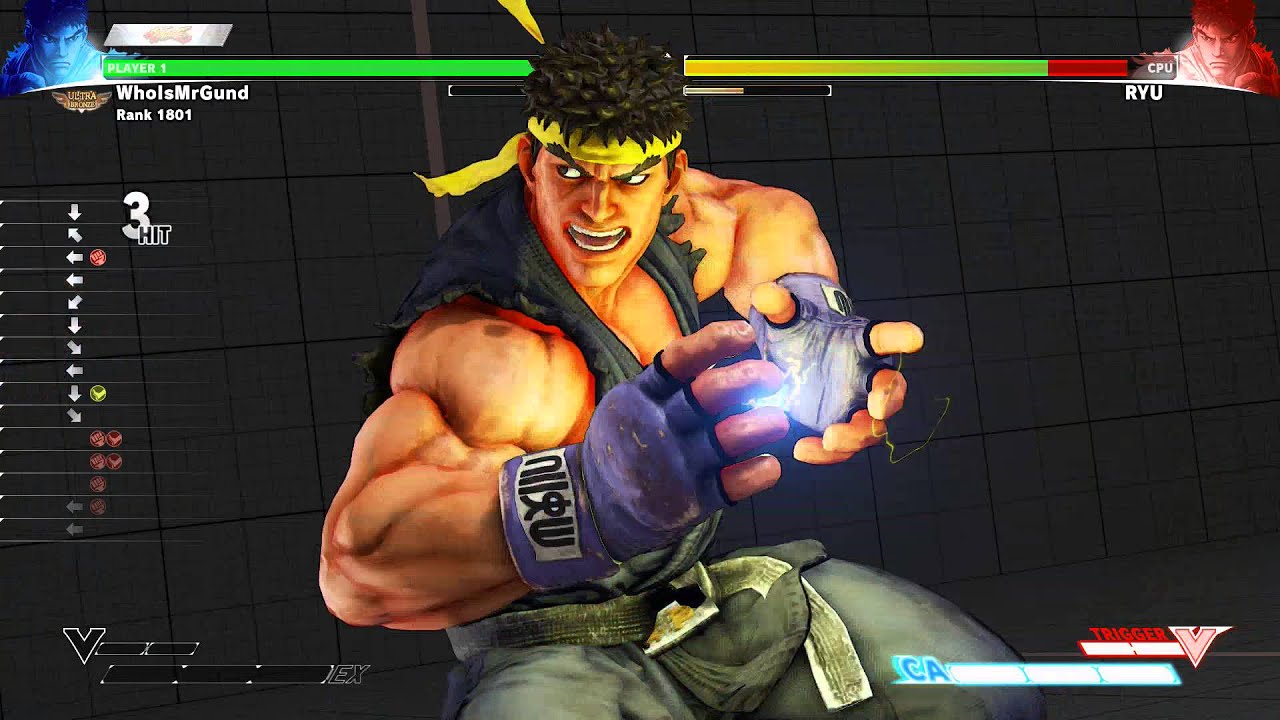Street Fighter V: Ryu Solar Plexus Strike (F+HP) Meaty V Trigger Combo ...