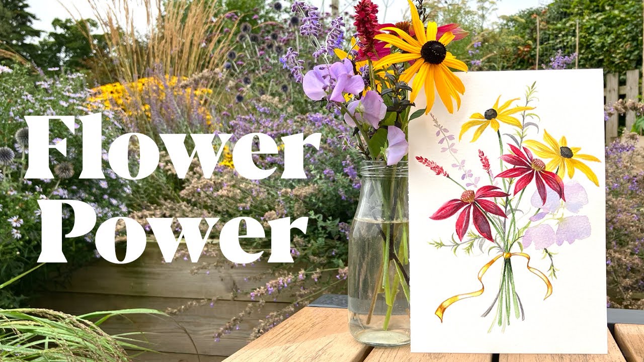 Painting a Simple September Bouquet in Watercolor | Easy Art Tutorial ...