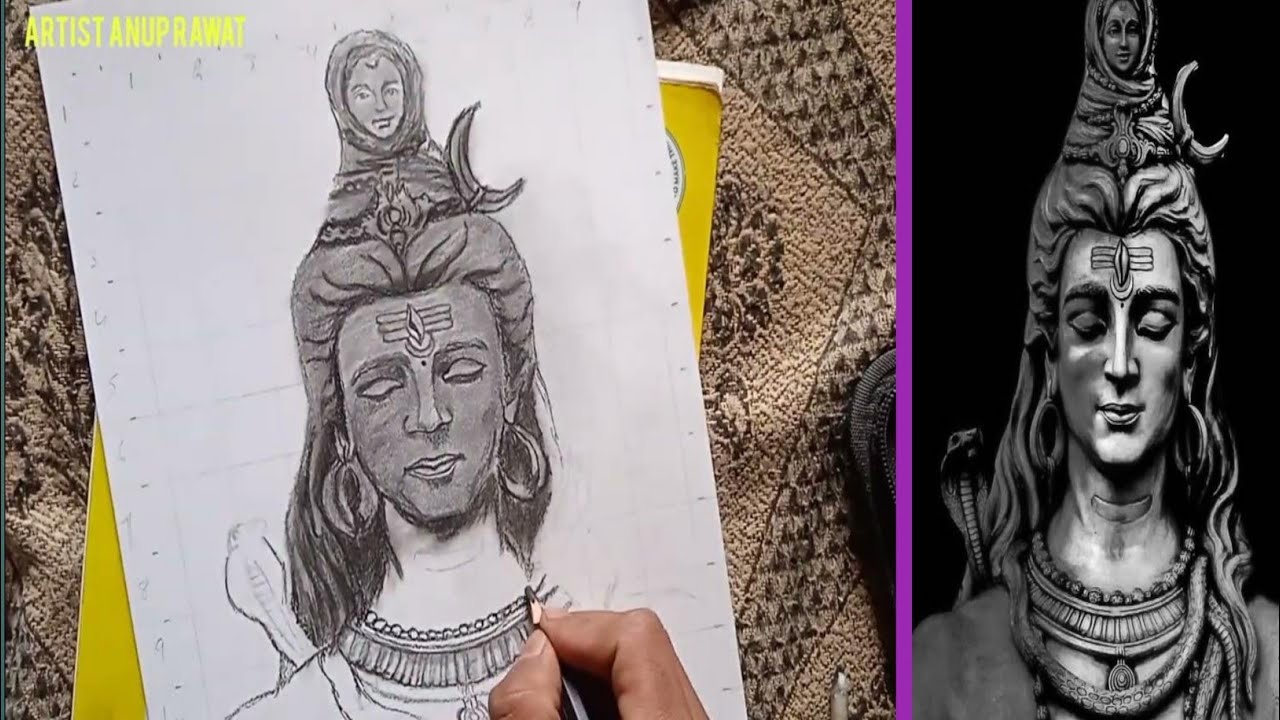 How to draw lord shiva || shiva drawing outline,shiva drawing step by ...
