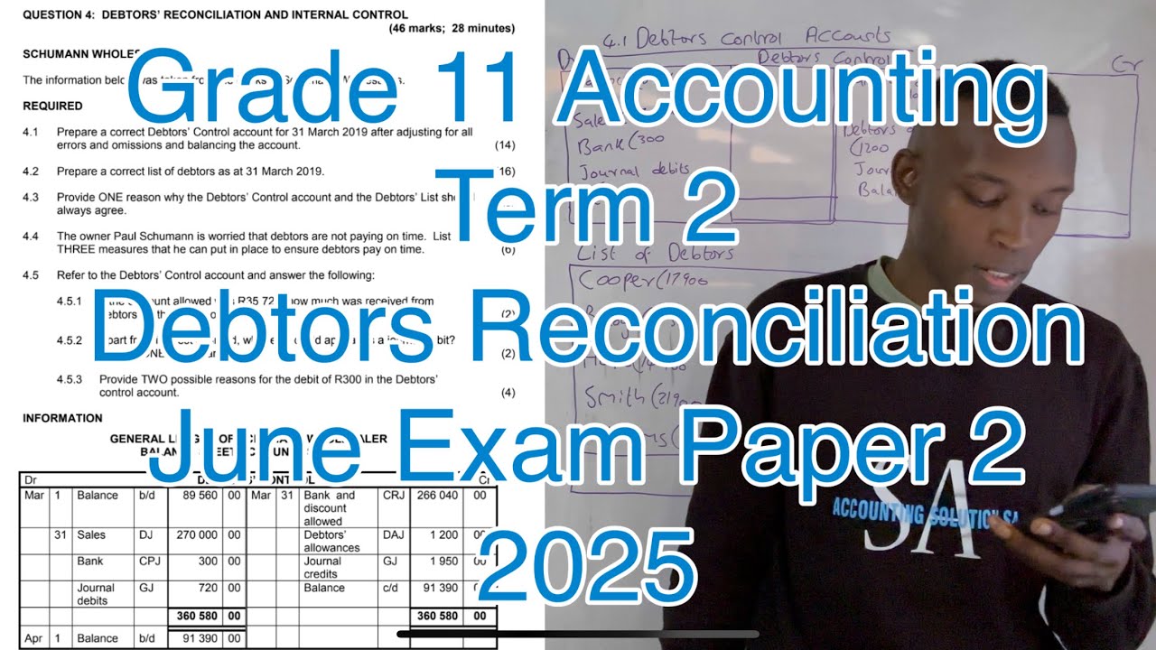 Grade 11 Accounting Term 2 | Debtors Reconciliation Statement Paper 2 ...