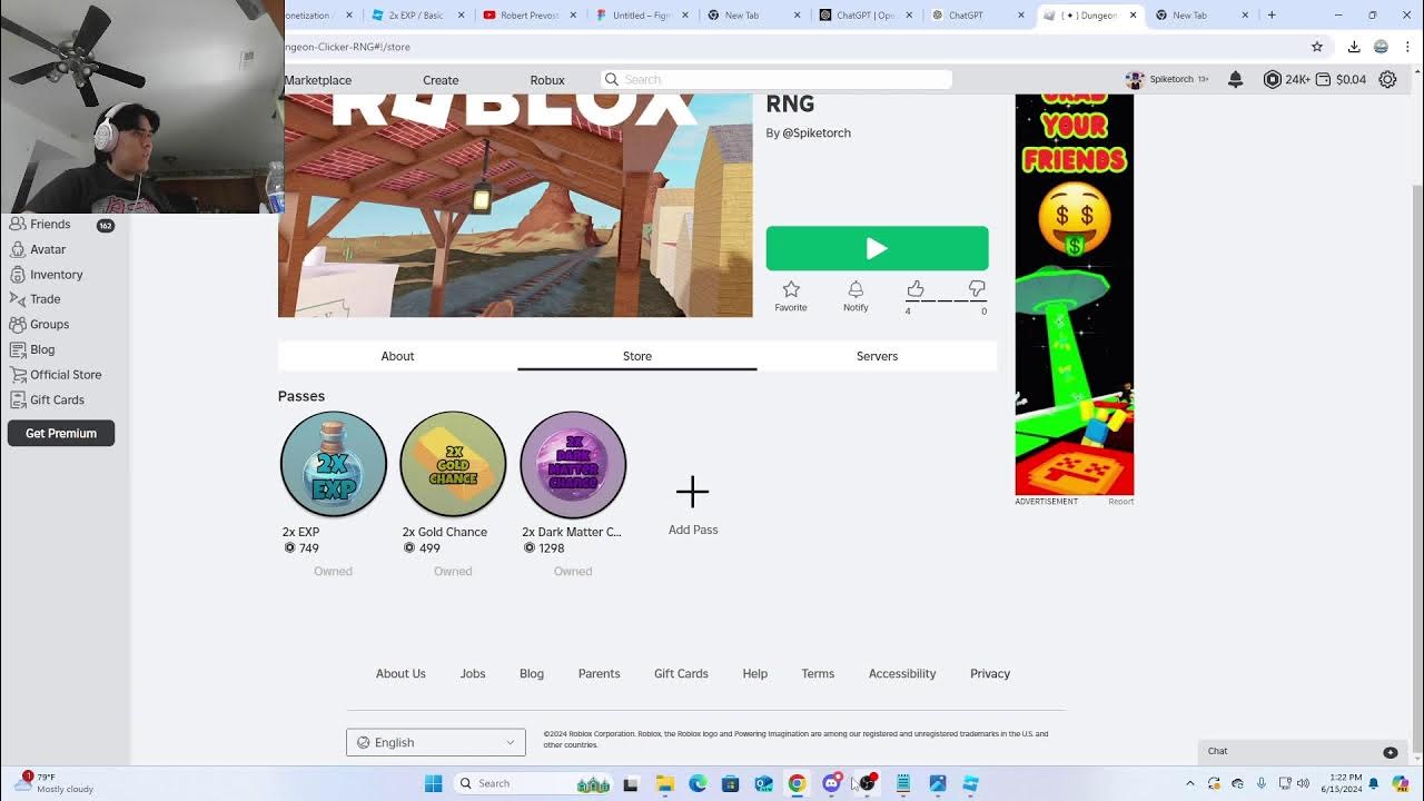 Tired Stream | Working on UI, Gamepasses and Bug fixes | RNG game | Devlog Stream #4 - YouTube