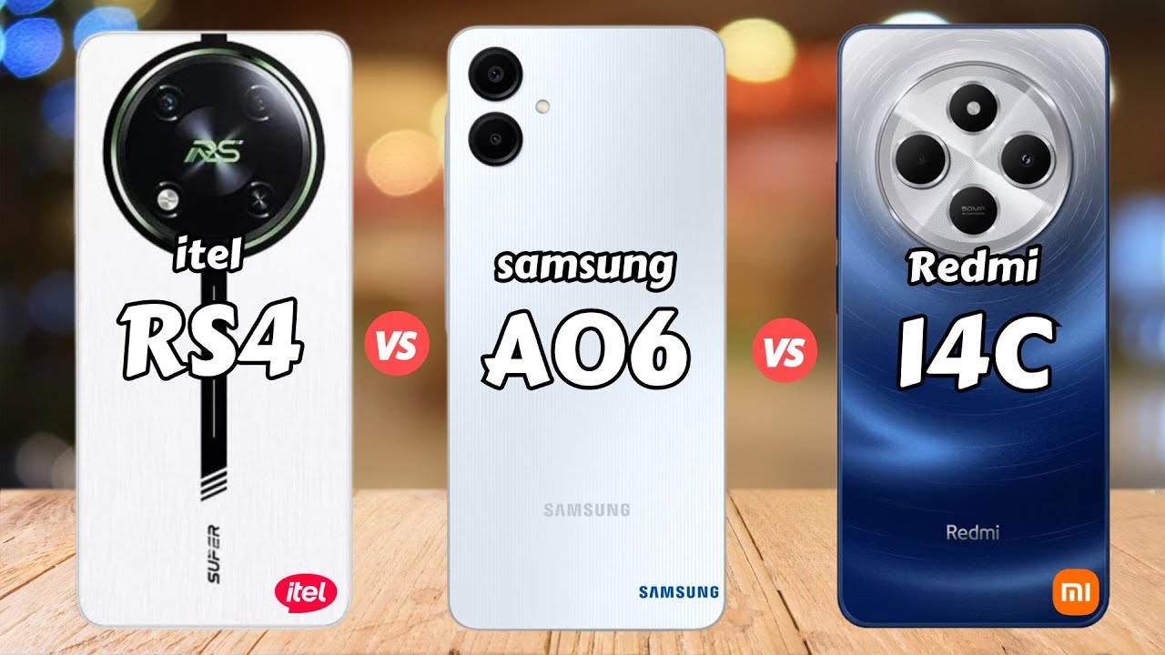 itel RS4 vs Samsung Galaxy A06 vs Redmi 14C - YouTube