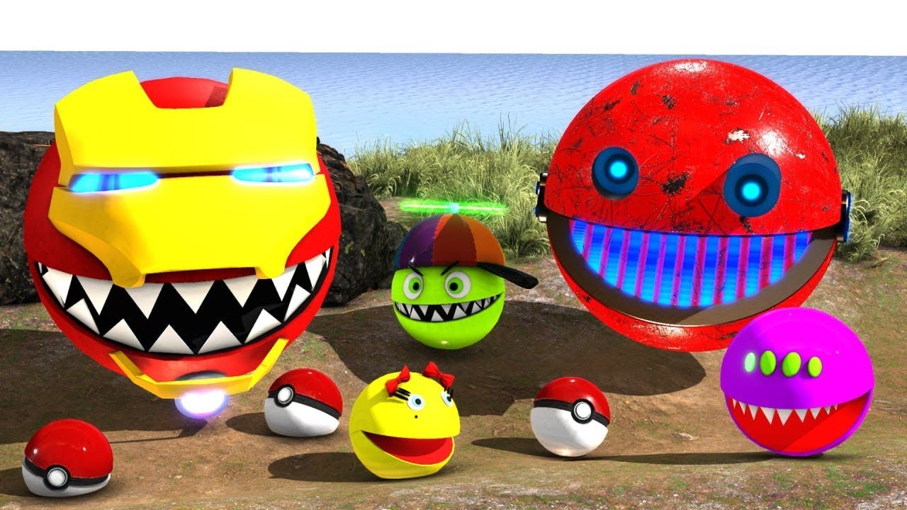 PACMAN VS ROBOT PACMAN WITH POKEMON BATTLE in the ring - YouTube