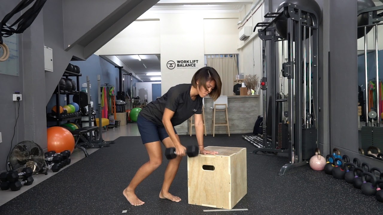 SA Bench/Box DB Row (Contralateral) - YouTube