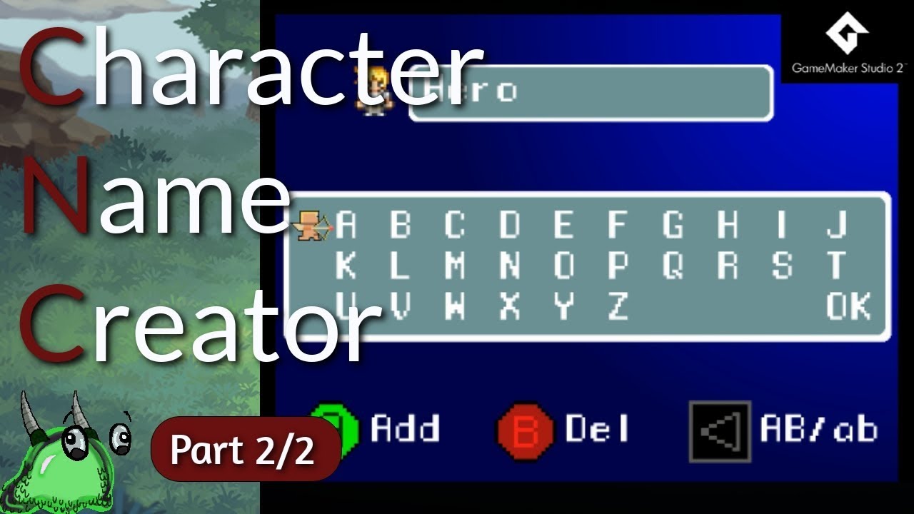 GameMaker Studio 2: Character Name Creator Part 2 - YouTube