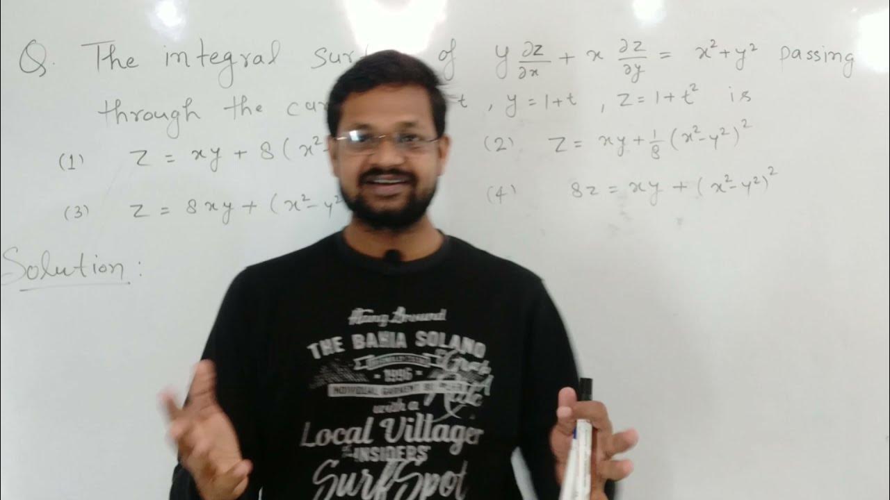 Partial Differential Equations| GATE 2009 | Integral Surface | Cauchy Problems| Lecture-08 - YouTube