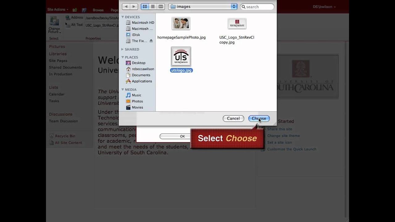 SharePoint Change Site Picture - YouTube