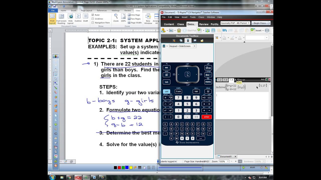 Lesson 5-4 System Word Problems - YouTube