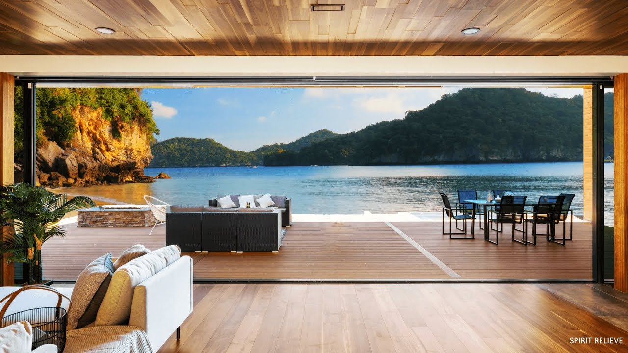 Cozy Beach House Ambience - ASMR Beach Cabin with gentle wave sounds at ...