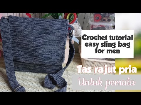 Tas selempang rajut untuk cowok - YouTube