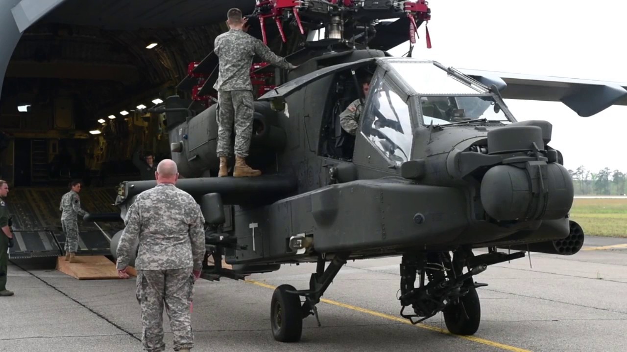 South Carolina National Guard tests new blade fold kit on Apache - YouTube