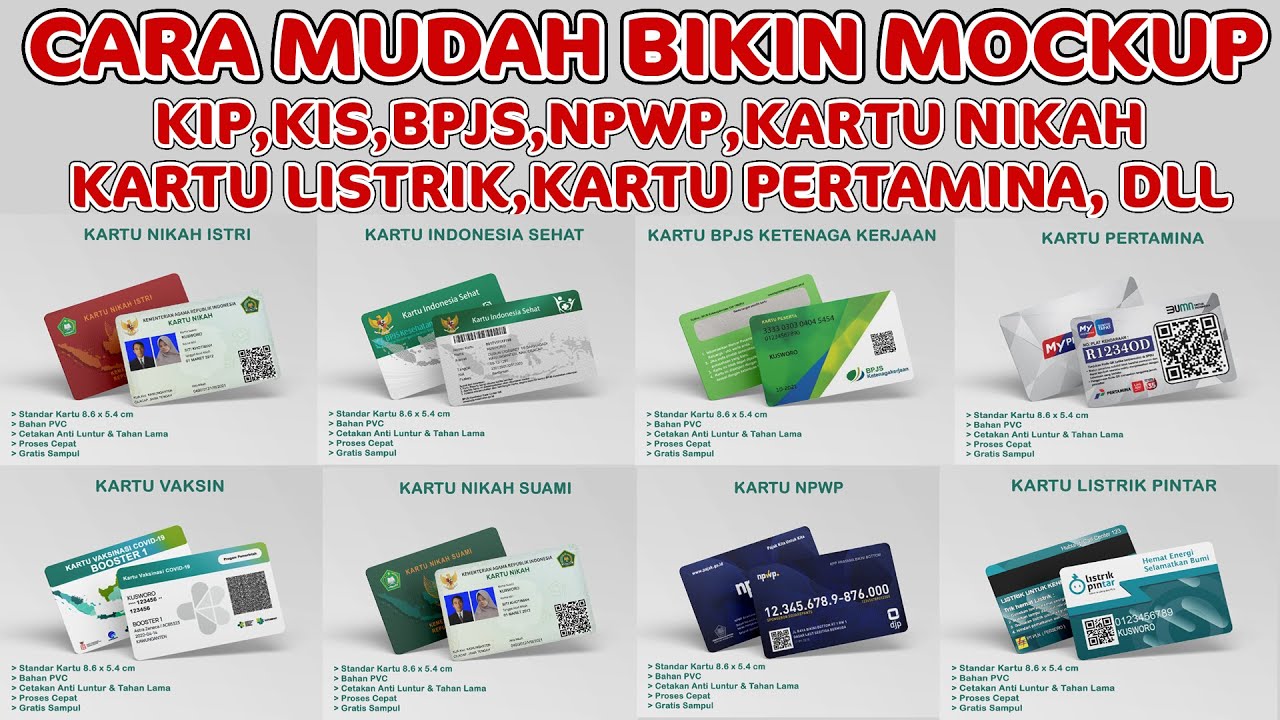 Cara Bikin MockUp ID Card | MockUp Kartu Vakisn | MockUp BPJS| MockUp ...