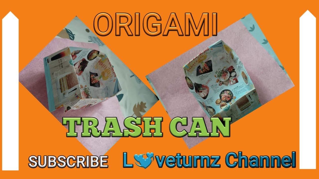 "USEFUL" ORIGAMI TRASH CAN - YouTube