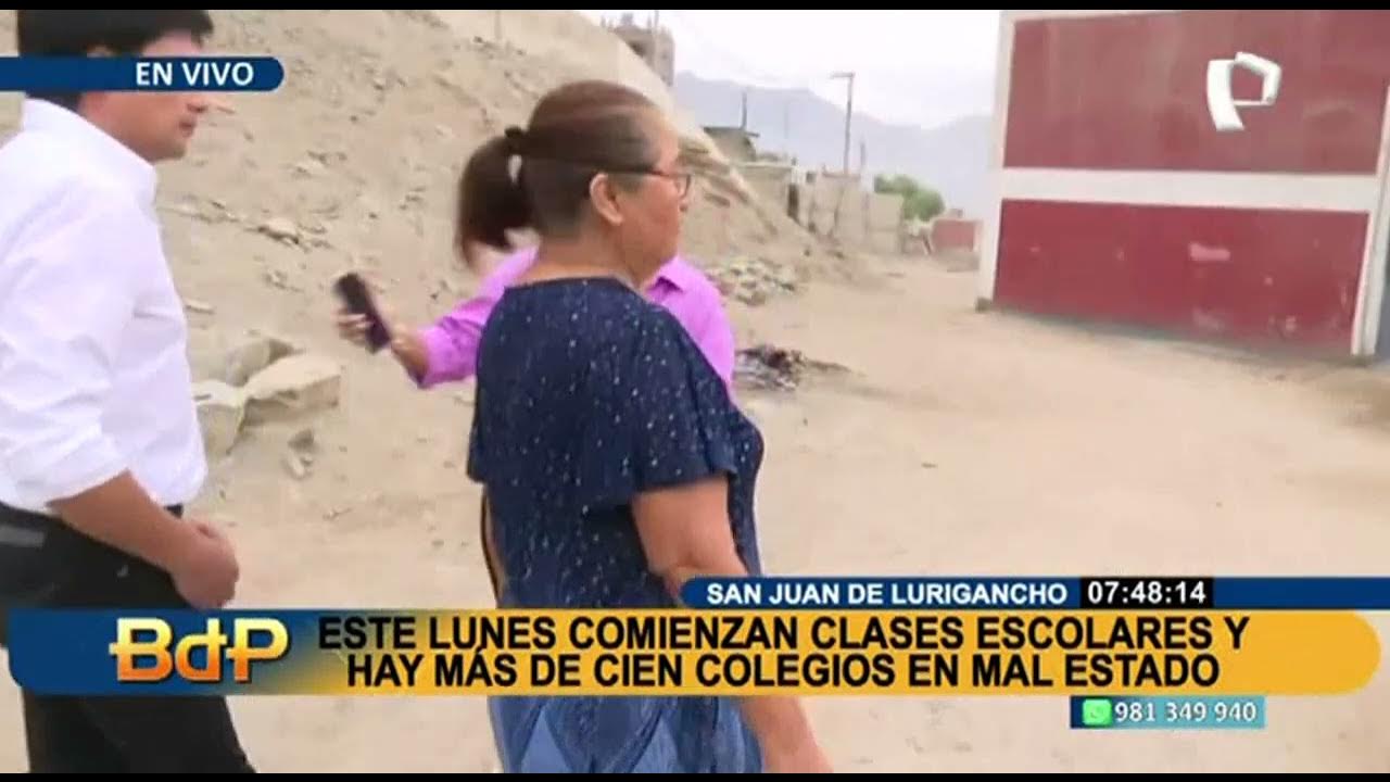 SJL: 100 colegios en mal estado a pocos días de iniciar las clases - YouTube