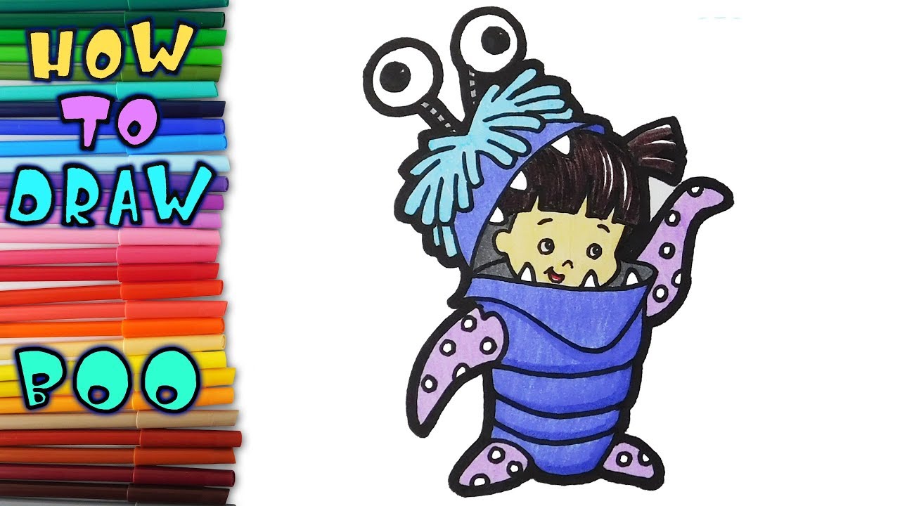 How to draw Boo from Monsters,Inc - learn to draw - drawing lessons ...