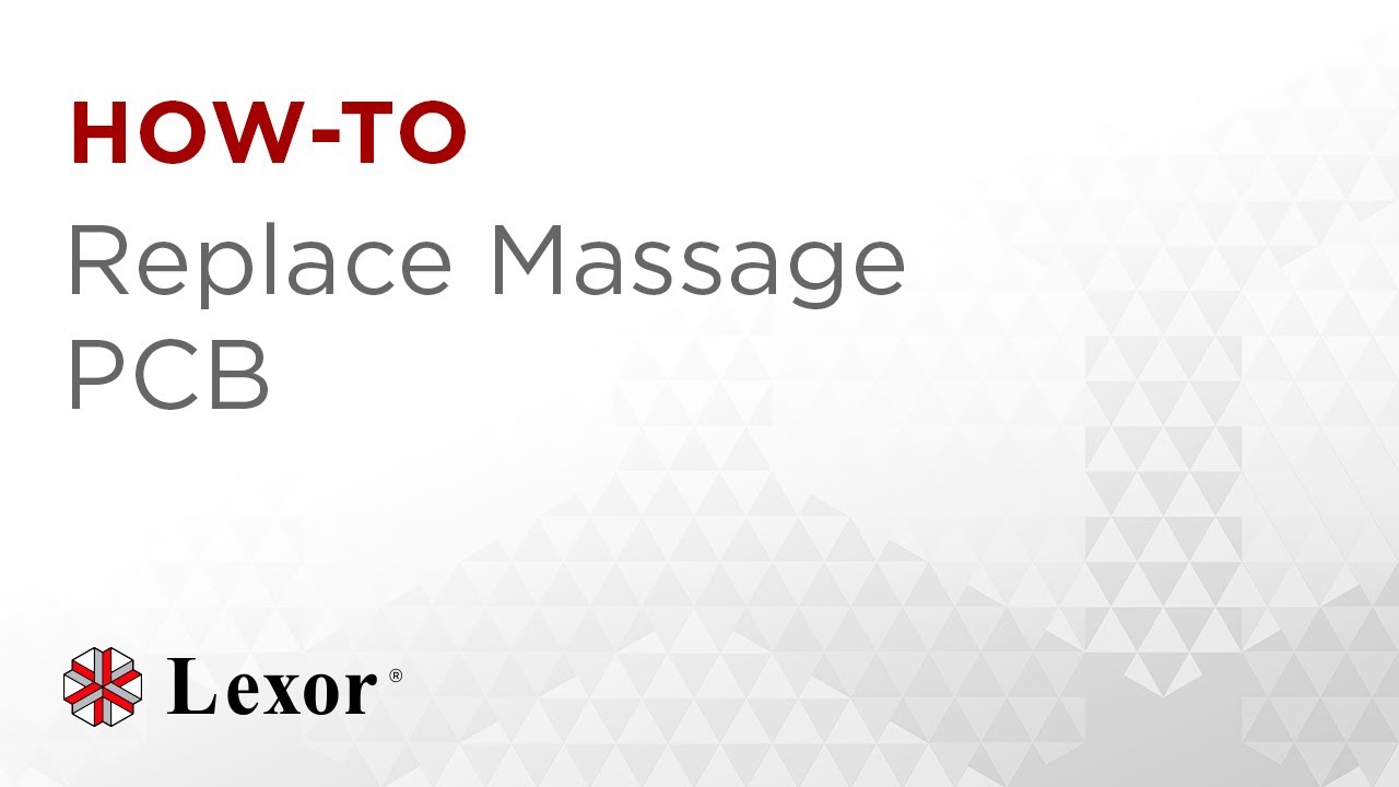 How To Replace Massage PCB | Lexor Support - YouTube