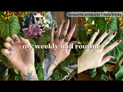 💅 routine for long natural nails with regular polish + how to use magnetic polishes (cat eye effect)