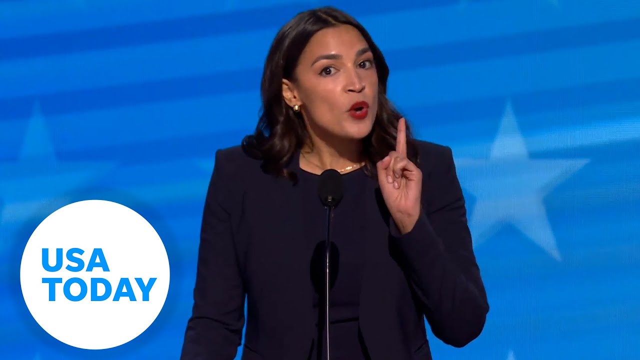 Rep. Ocasio-Cortez called Donald Trump a "Two-bit union buster" at DNC | USA TODAY - YouTube