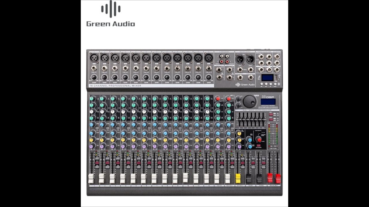 GAX-EF16 16 Channel Dj Professional Audio Digital Mixer Mixing Console ...